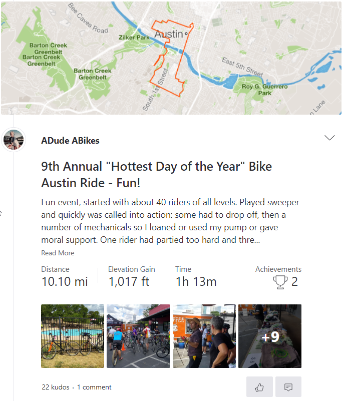 Hottest Day of the Year Bike Austin Group Ride + Half a Metric Century ...