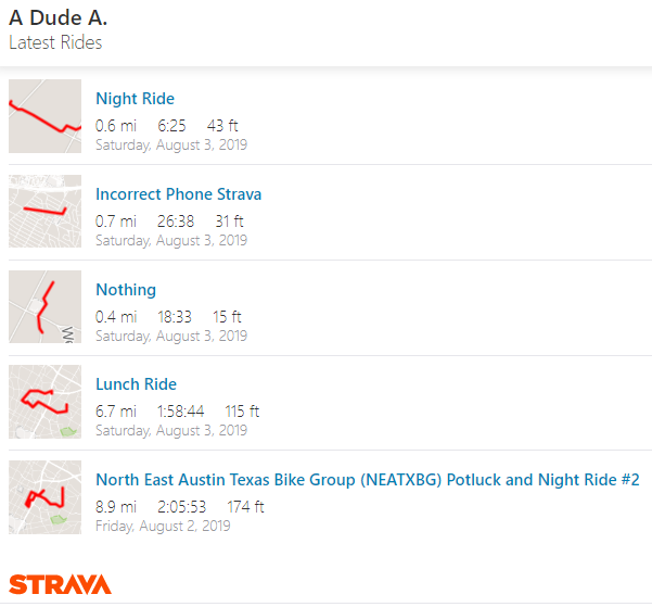 Fun With My Strava Bike Ride Titles & Recent Stats | A Dude Abikes